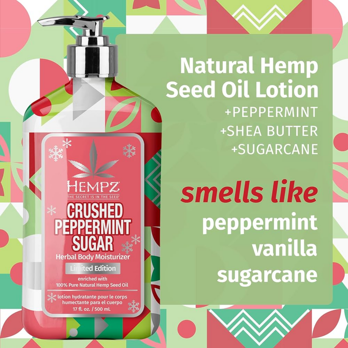 Hempz Crushed Peppermint Sugar Herbal Body Moisturizer (Limited editio ...
